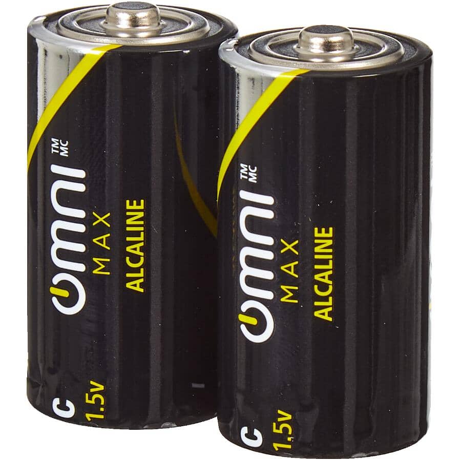 OMNIMAX LR14 Alkaline C Batteries, 2 Pack | Home Hardware