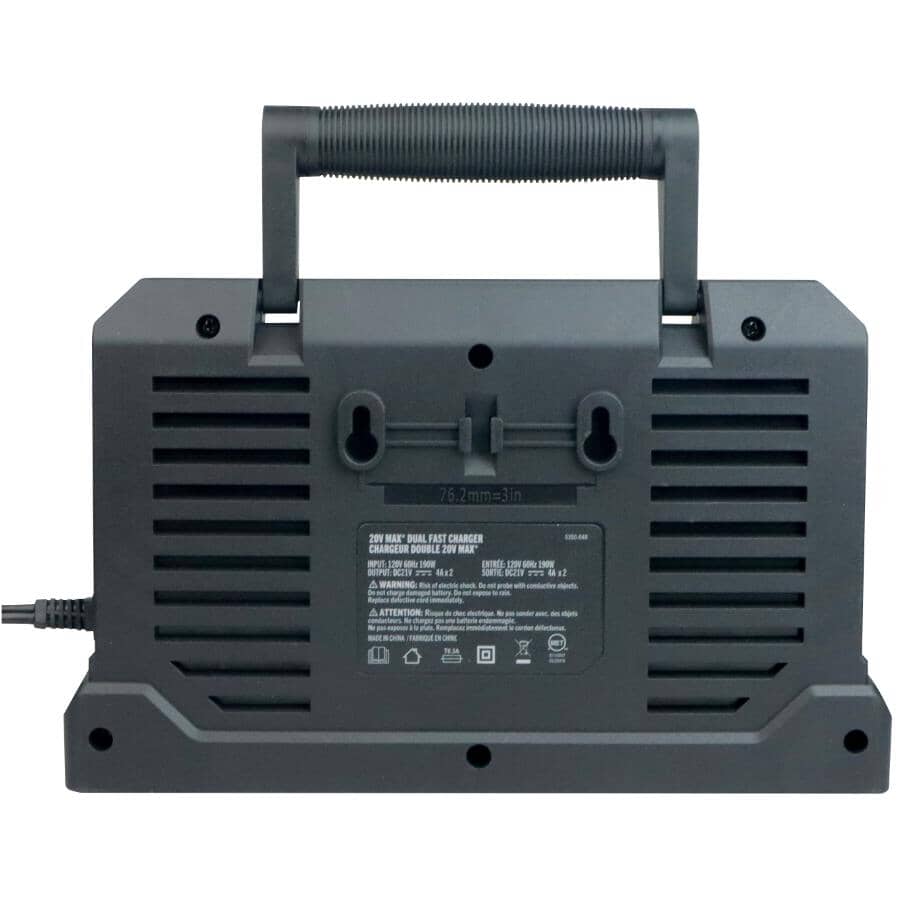 BENCHMARK Omega 20V Max Lithium-Ion 4 Amp Dual Battery Charger | Home ...
