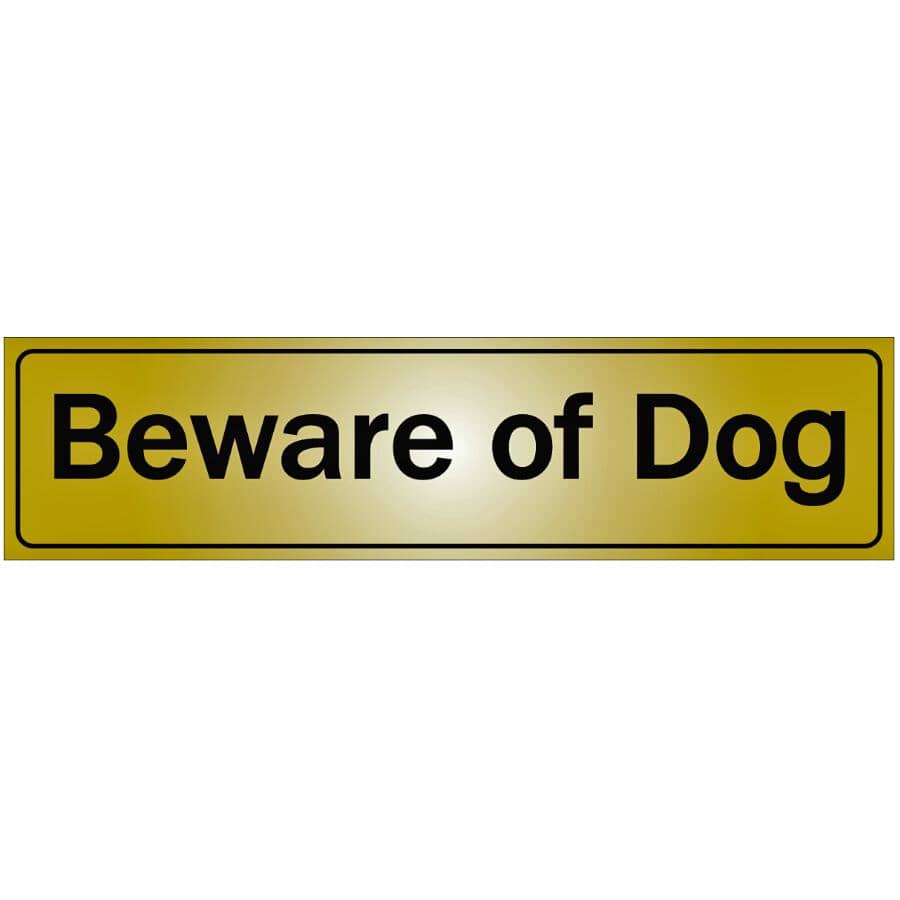 KLASSEN 2" x 8" Metal Stick On Beware Of Dog Sign | Home Hardware