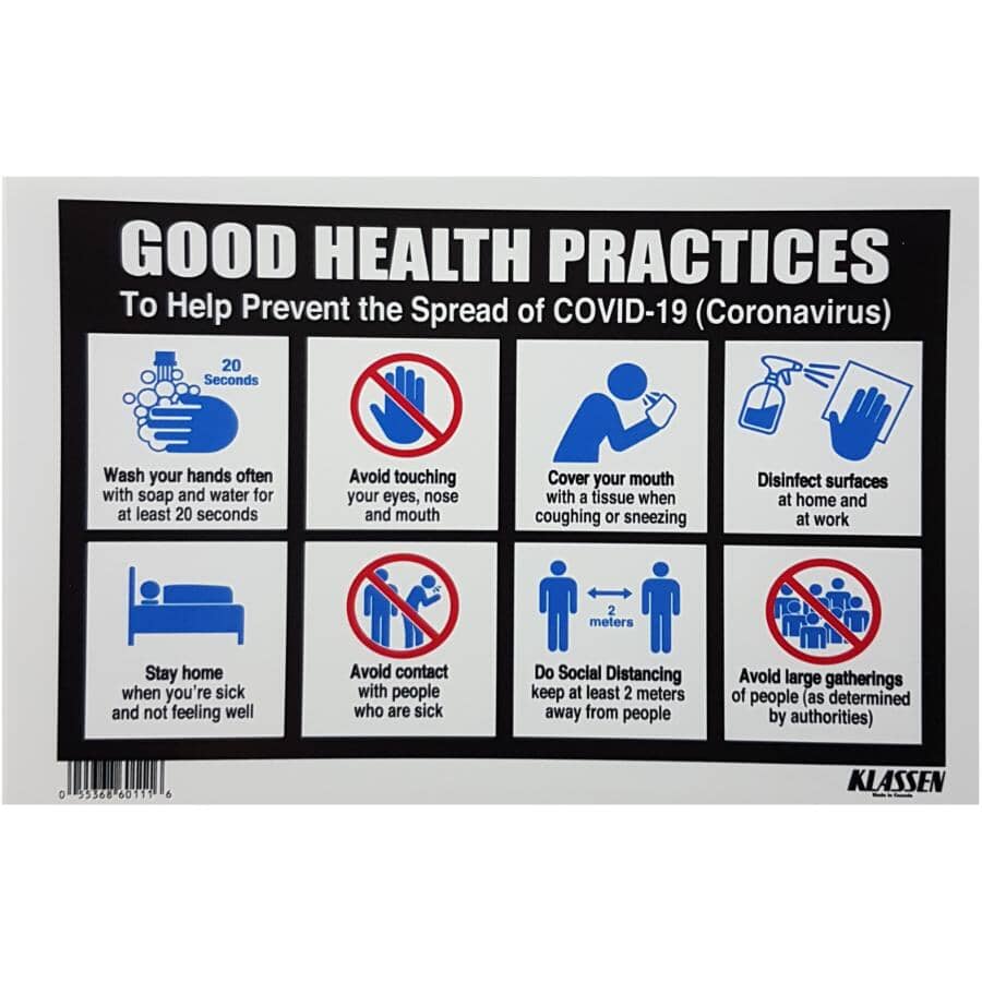 KLASSEN Good Health Practices Sign | Home Hardware