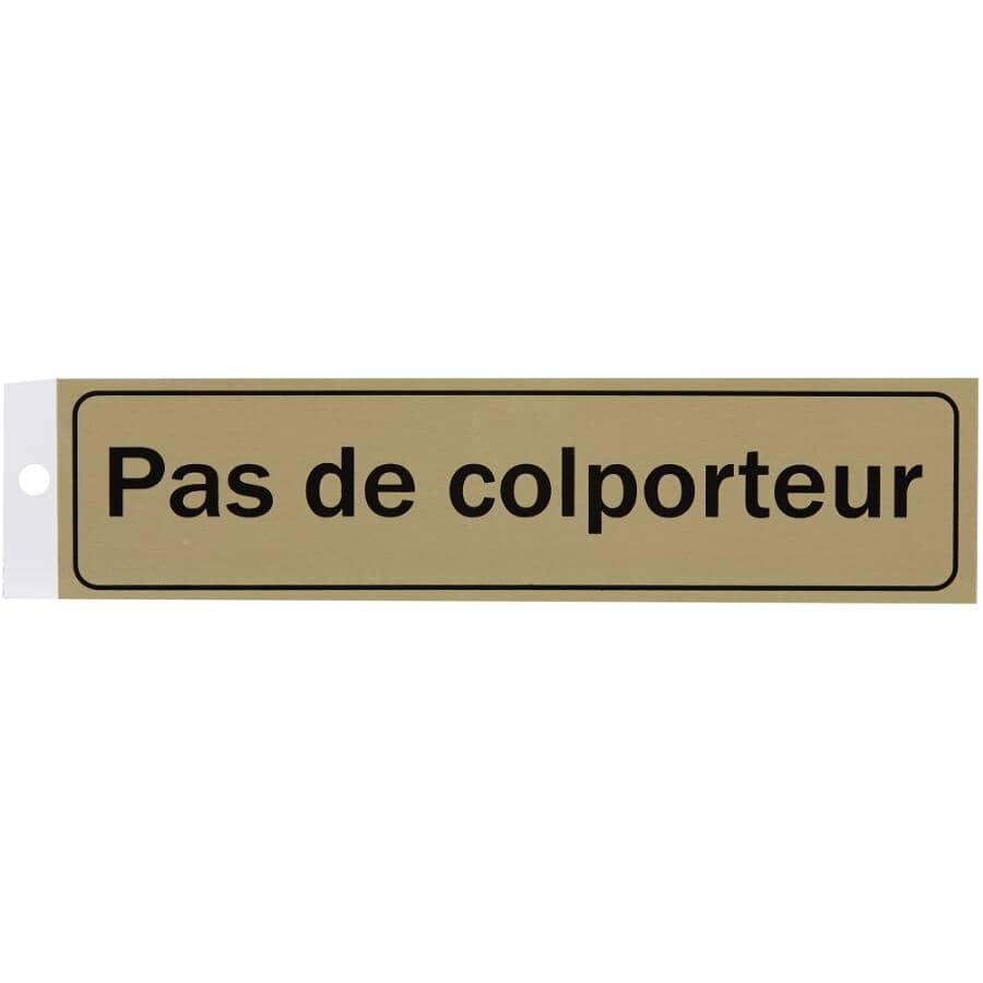 KLASSEN 2" x 8" Pas de colporteur French Adhesive Sign | Home Hardware