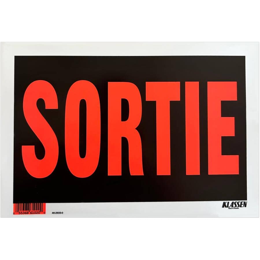 KLASSEN 8" x 12" Sortie French Sign | Home Hardware