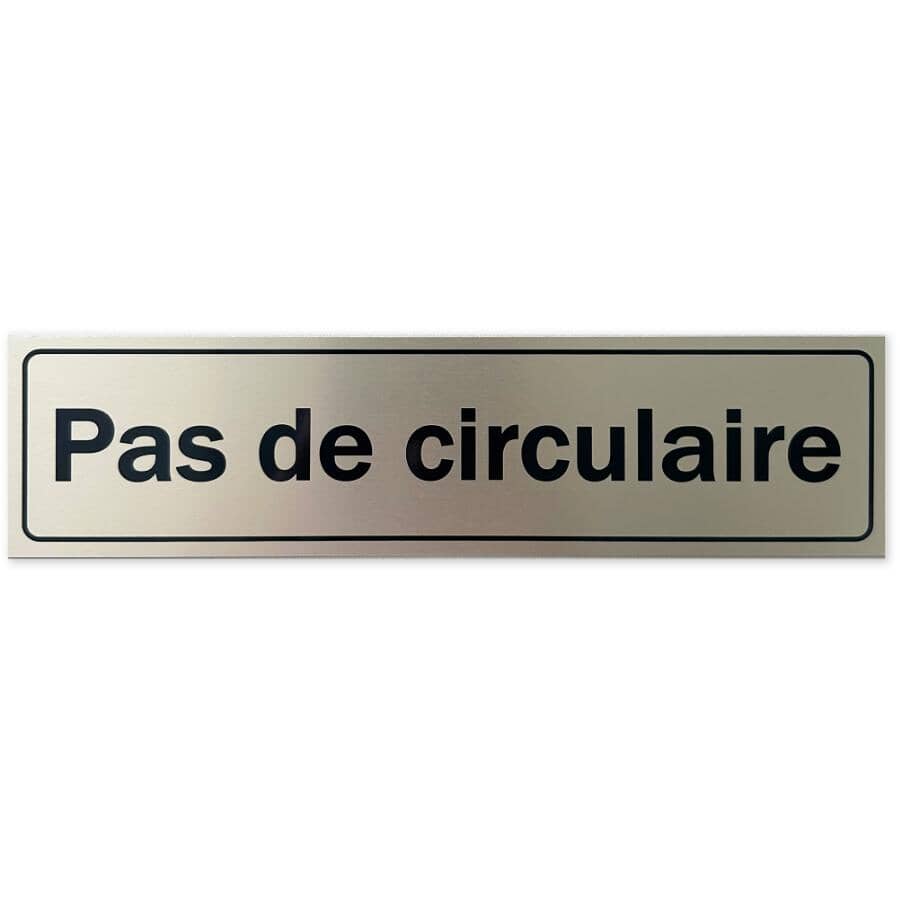 KLASSEN 2" x 8" Pas de circulaire French Adhesive Sign | Home Hardware