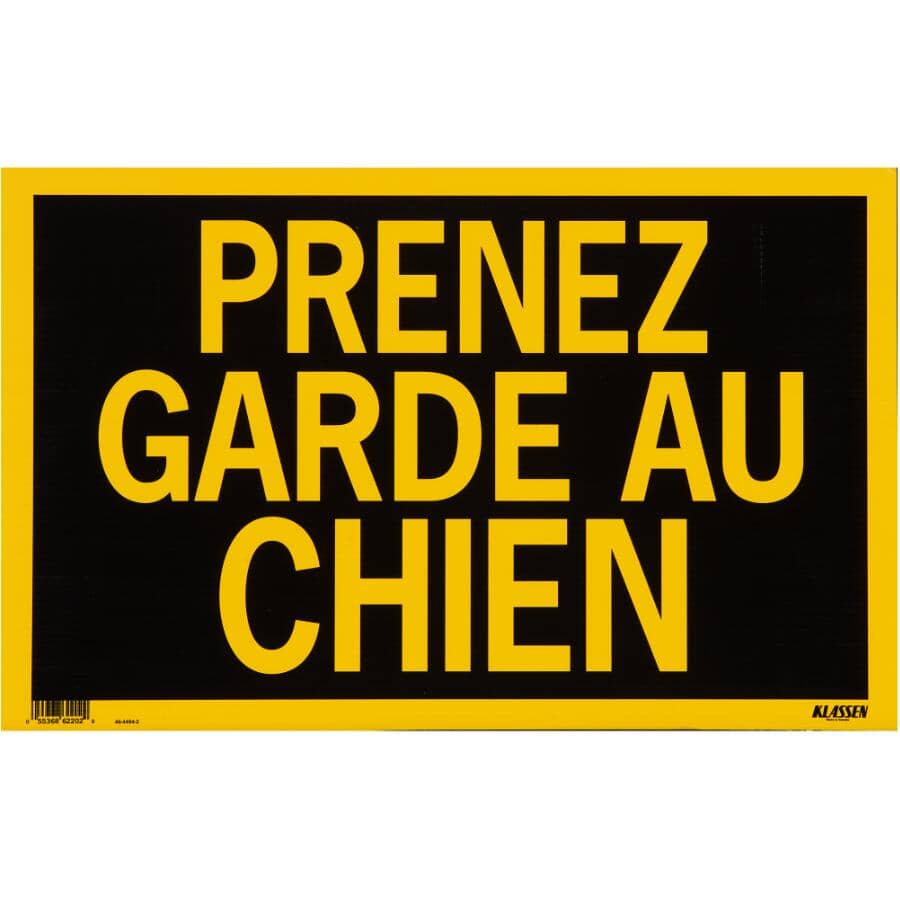 KLASSEN 8" x 12" Prenez Garde Chien Sign | Home Hardware