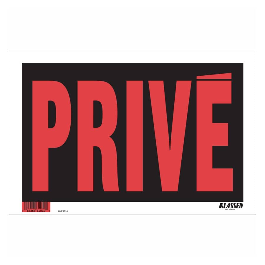 KLASSEN 8" x 12" Prive Sign | Home Hardware