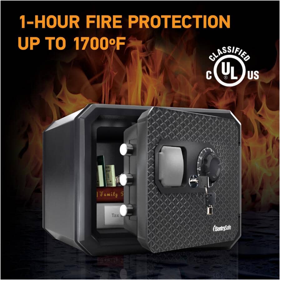 SENTRYSAFE 0.81 Cu Ft. Fireproof and Waterproof Safe with Dial ...