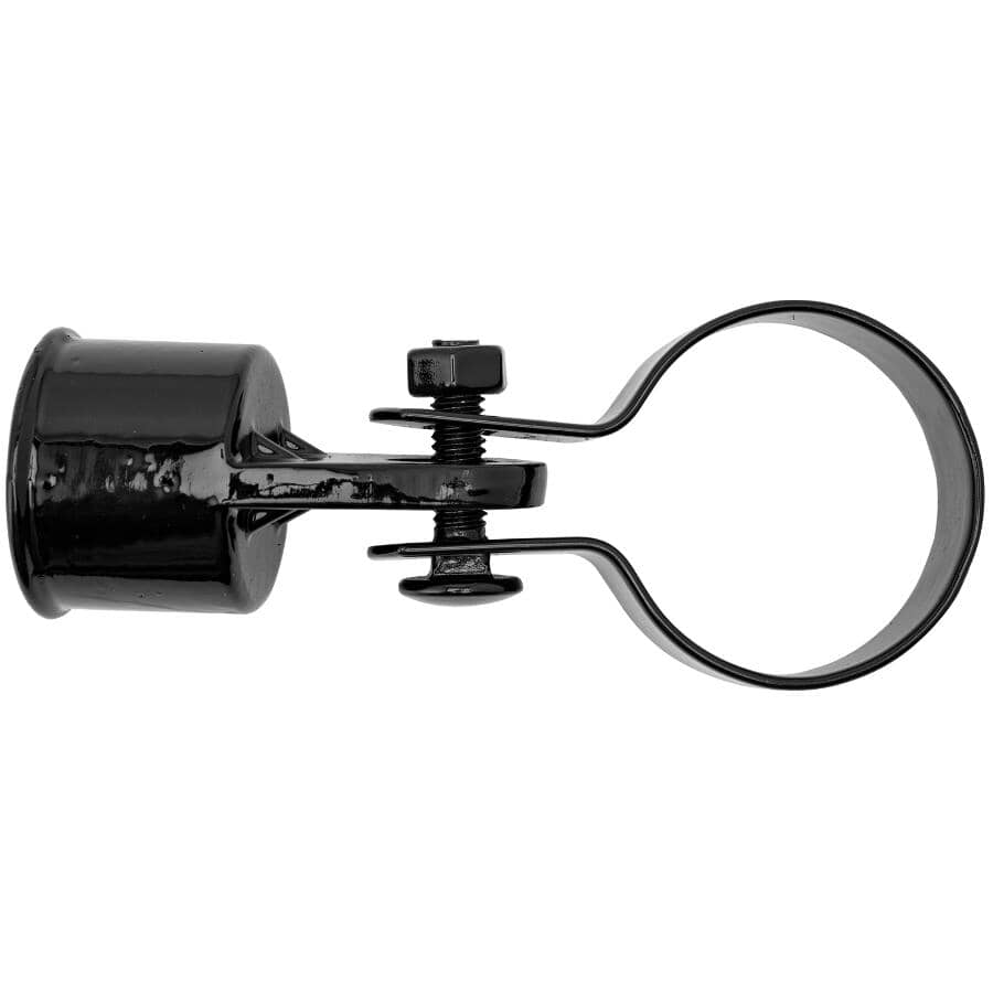 NUVO IRON 1-1/4" Black Link Rail End Assembly | Home Hardware