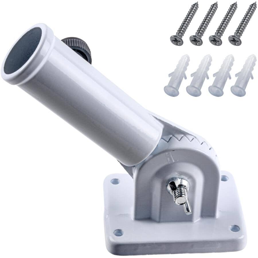 WORKSAVERS Adjustable Aluminum Flagpole Bracket | Home Hardware