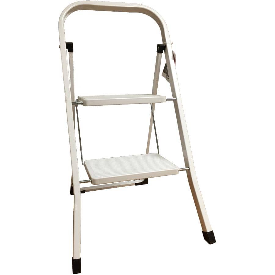 HOME White 2 Step Steel Step Ladder | Home Hardware