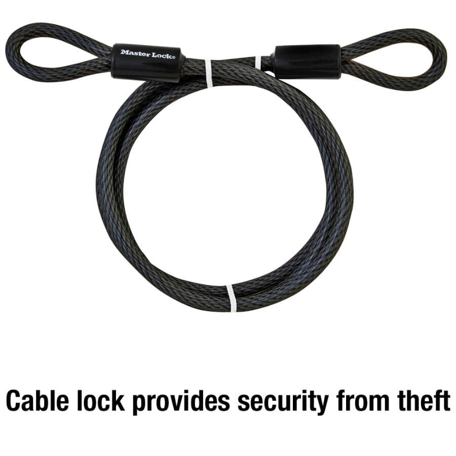 MASTER LOCK 3/8" x 6' Vinyl Coated Braided Cable, with Loop Ends | Home ...