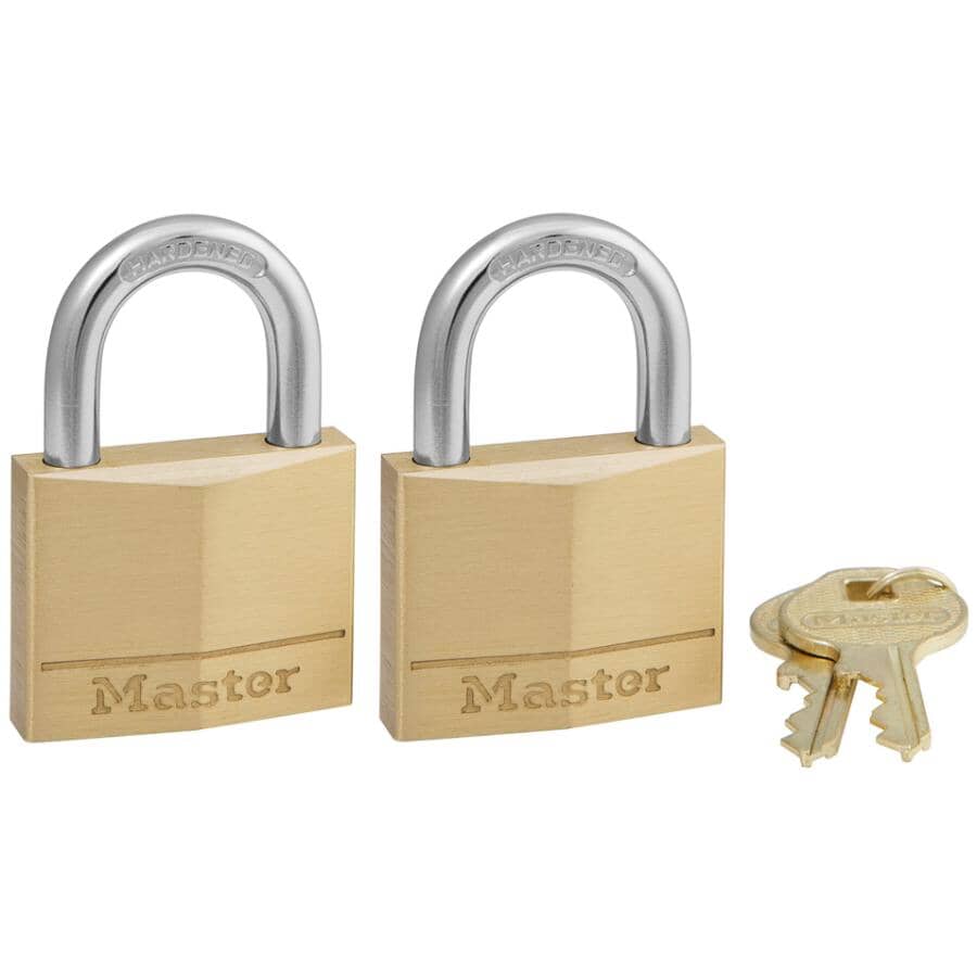 MASTER LOCK 2 Pack 1-9/16" Keyed Alike Brass Padlocks | Home Hardware