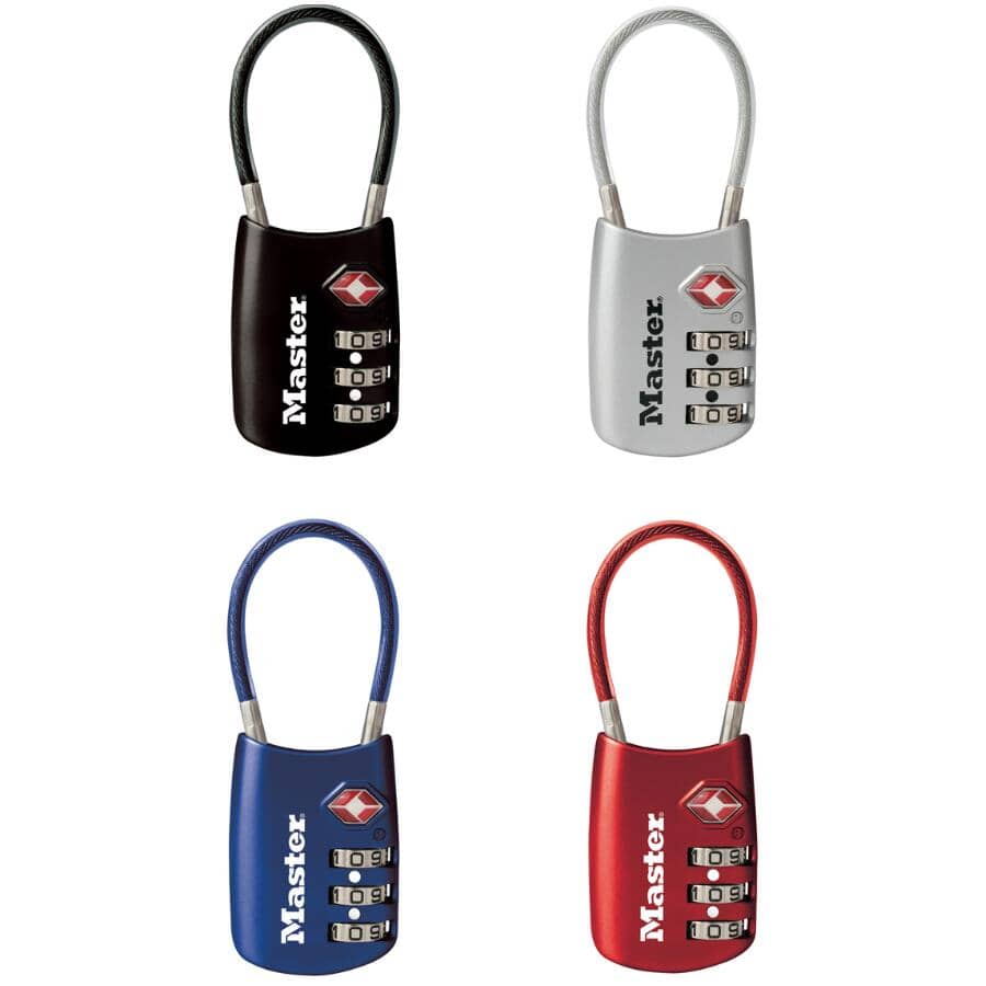 MASTER LOCK 1-3/16" TSA Approved Luggage Combination Lock with Flexible ...
