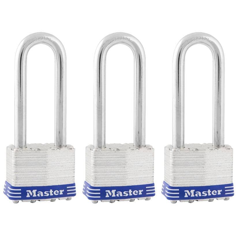 MASTER LOCK 3 Pack Keyed Alike 1-3/4" Laminated Padlocks, with 2-1/2 ...