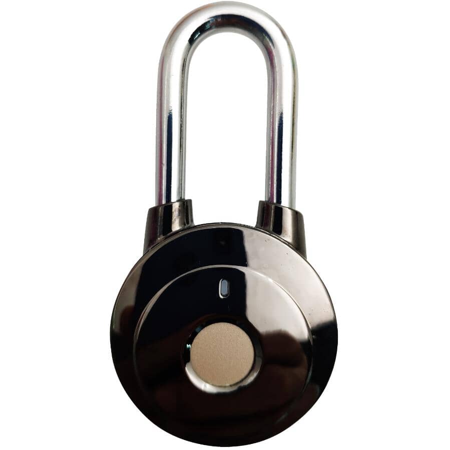 BUILDER'S HARDWARE Weatherproof Gun Metal Padlock, with Fingerprint ...