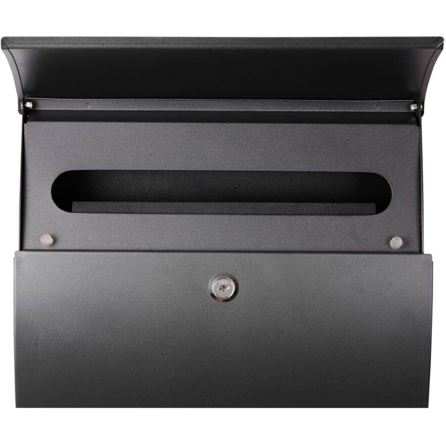 PRO-DF Black Contemporary Steel Mailbox with Lock | Home Hardware