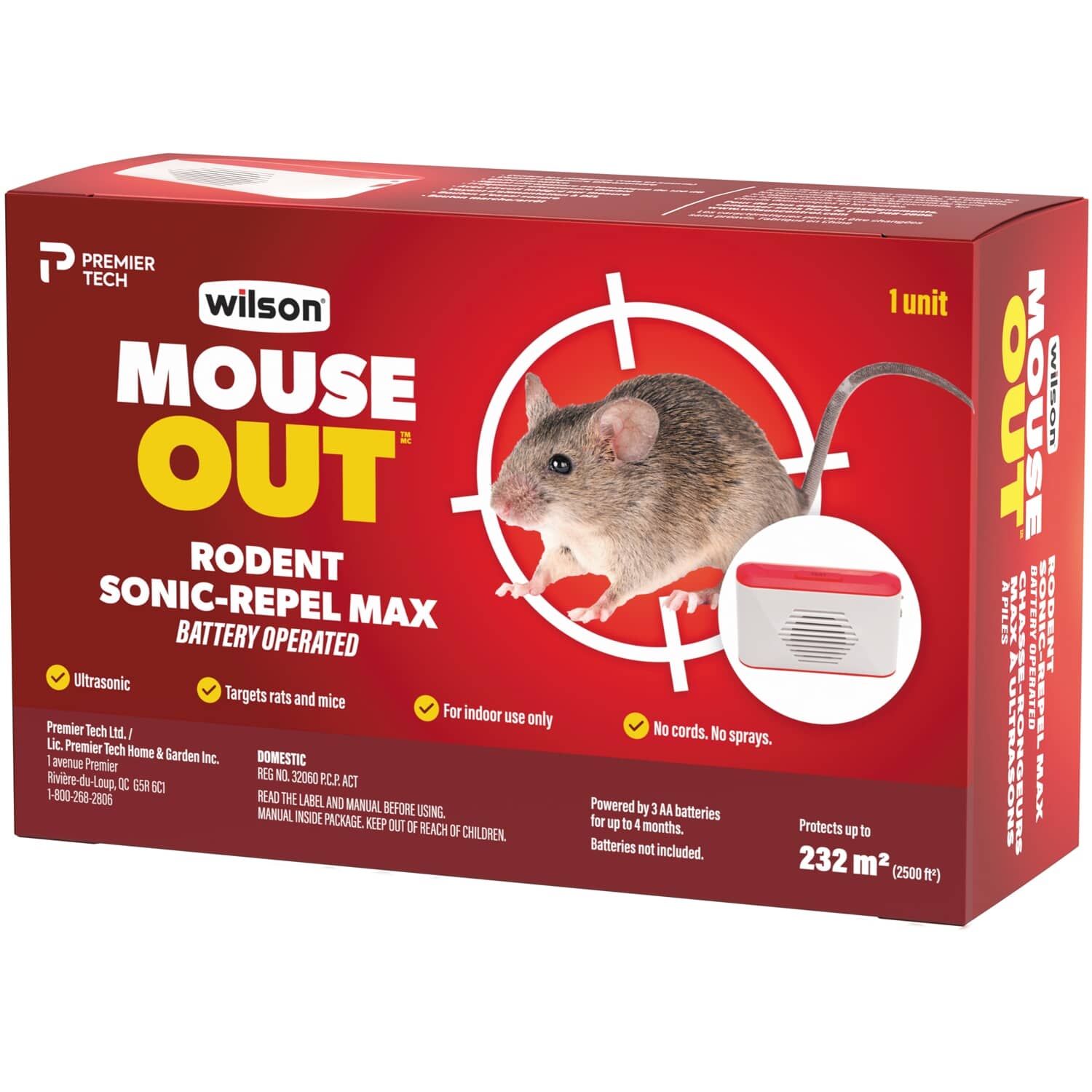WILSON MouseOUT Battery Operated Sonic Repel MAX Rodent Repeller | Home ...
