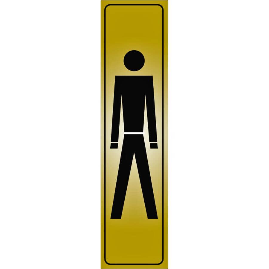 KLASSEN 2" x 8" Metal Stick On Mens Symbol Sign | Home Hardware