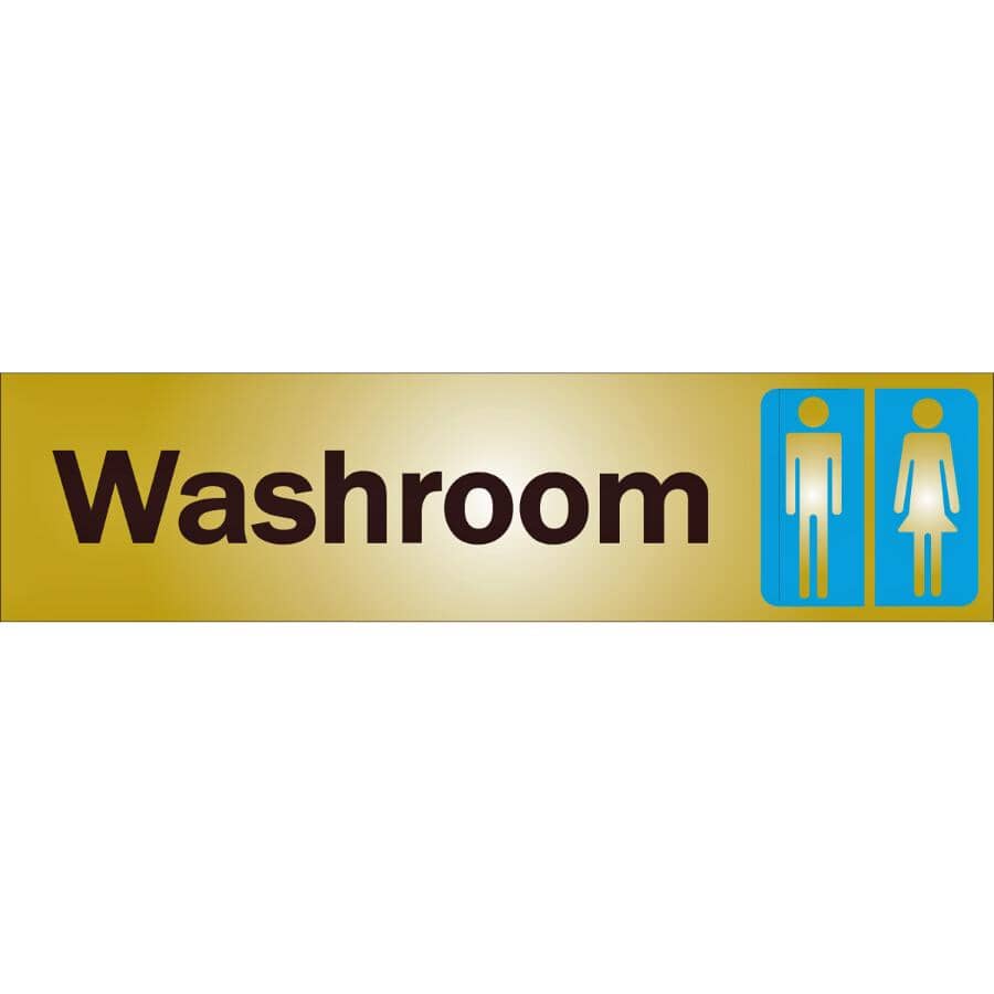 KLASSEN 2" x 8" Metal Stick On Washroom Sign | Home Hardware