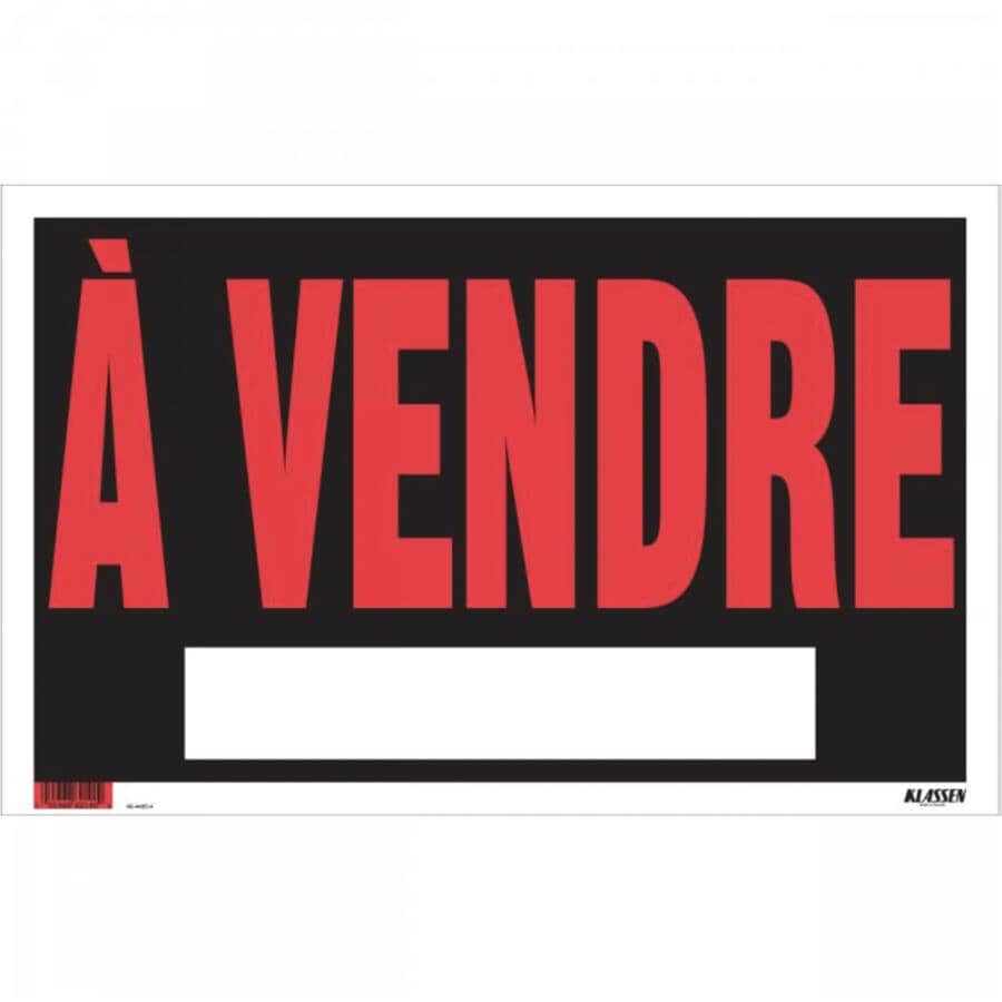 KLASSEN 12" x 19" A Vendre Sign | Home Hardware
