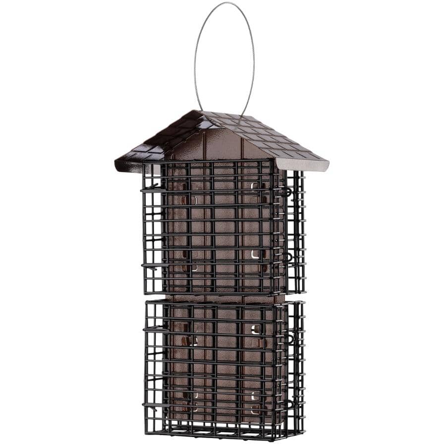 MORE BIRDS Four Cake Suet Buffet Bird Feeder with Weather Guard | Home ...