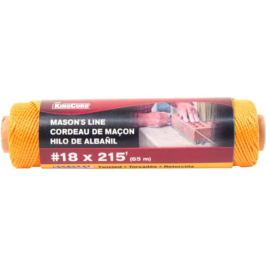 KINGCORD 215' #18 Orange Polypropylene Twisted Mason's Twine | Home ...