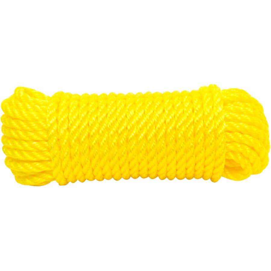 KINGCORD 3/8" x 50' Yellow Twisted Polypropylene Rope | Home Hardware