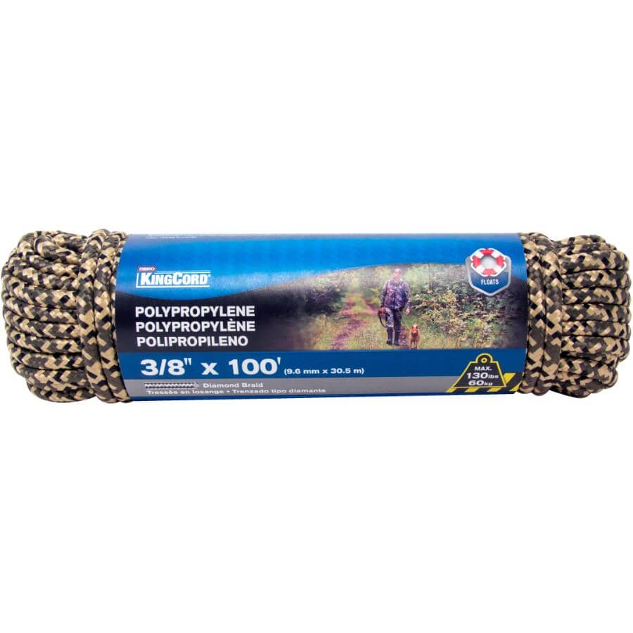 KINGCORD 3/8" x 100' Camo Diamond Braid Polypropylene Rope | Home Hardware