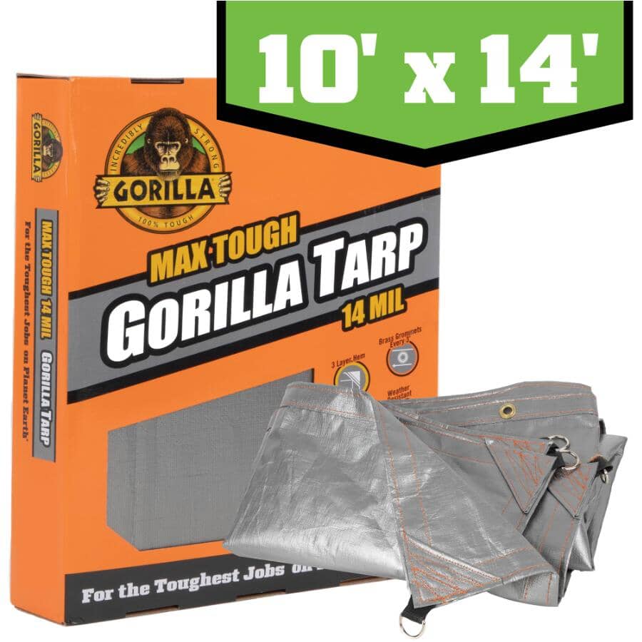 GORILLA 10' x 14' Max Tough Silver Poly Tarp | Home Hardware