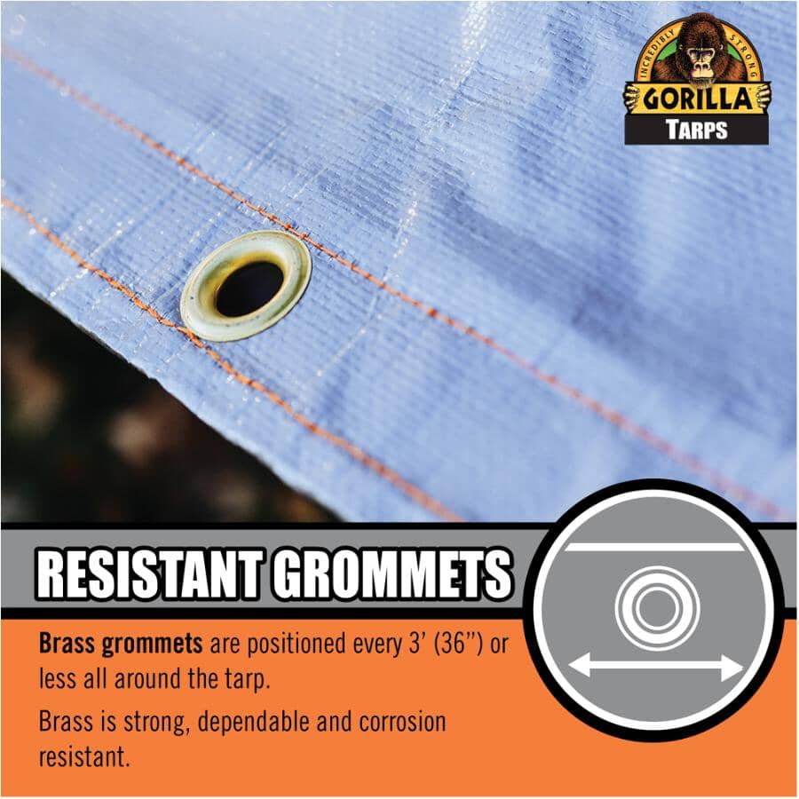GORILLA 10' x 14' Max Tough Silver Poly Tarp | Home Hardware