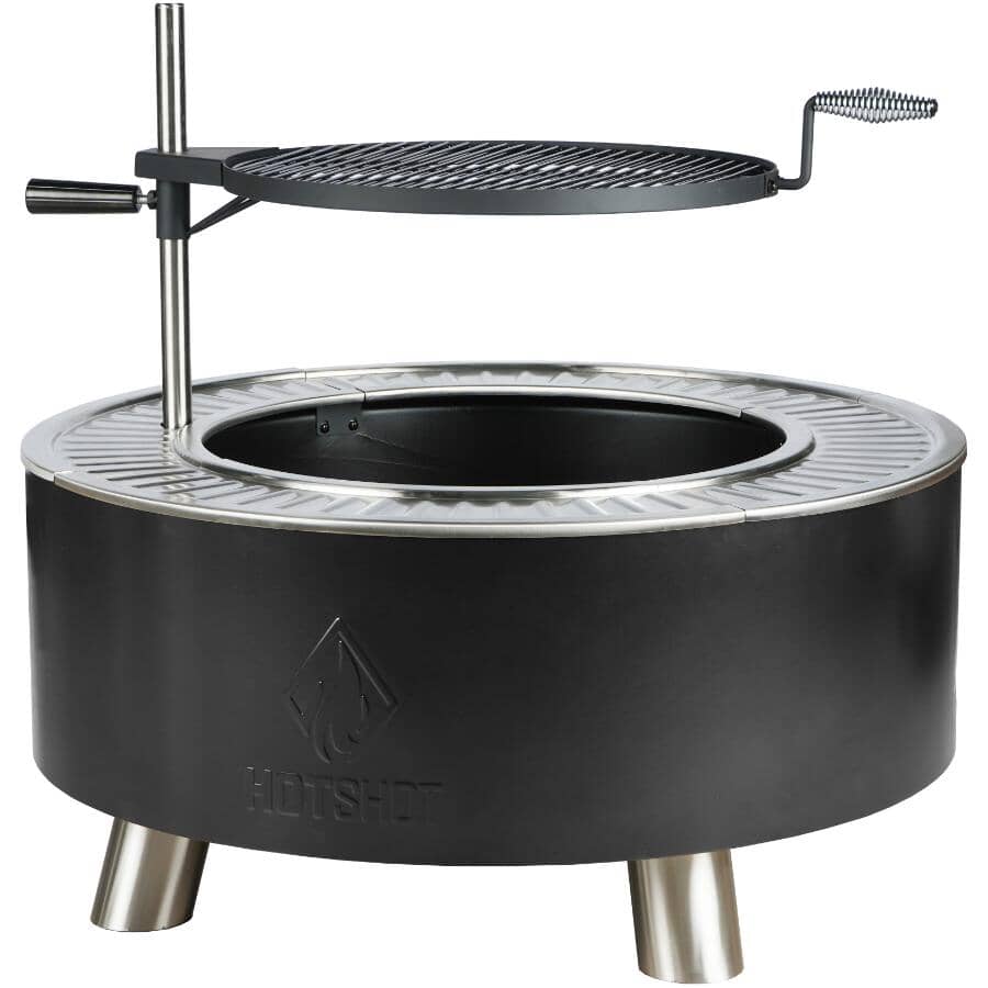 HOTSHOT Foyer extérieur au bois sans fumée, avec grille, en acier, 34 ...