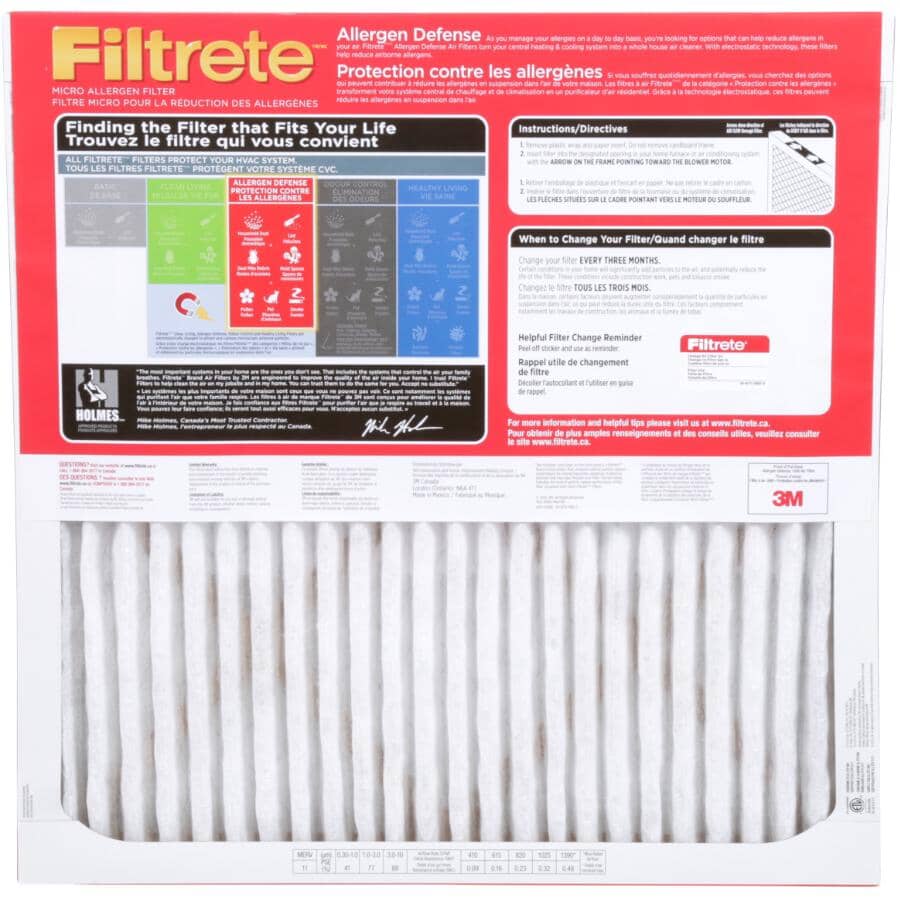 FILTRETE Allergen Defense Micro Allergen Furnace Filter | Home Hardware