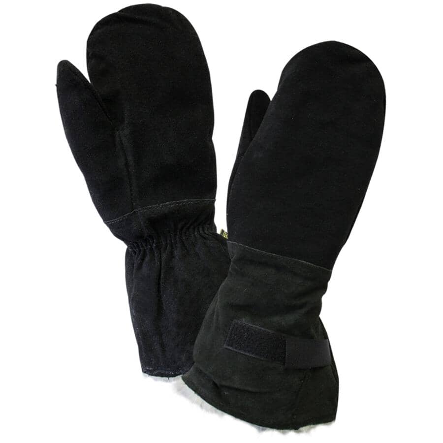 WORKHORSE Men's Split Leather Gauntlet Heavy Lined Winter Mitts | Home ...