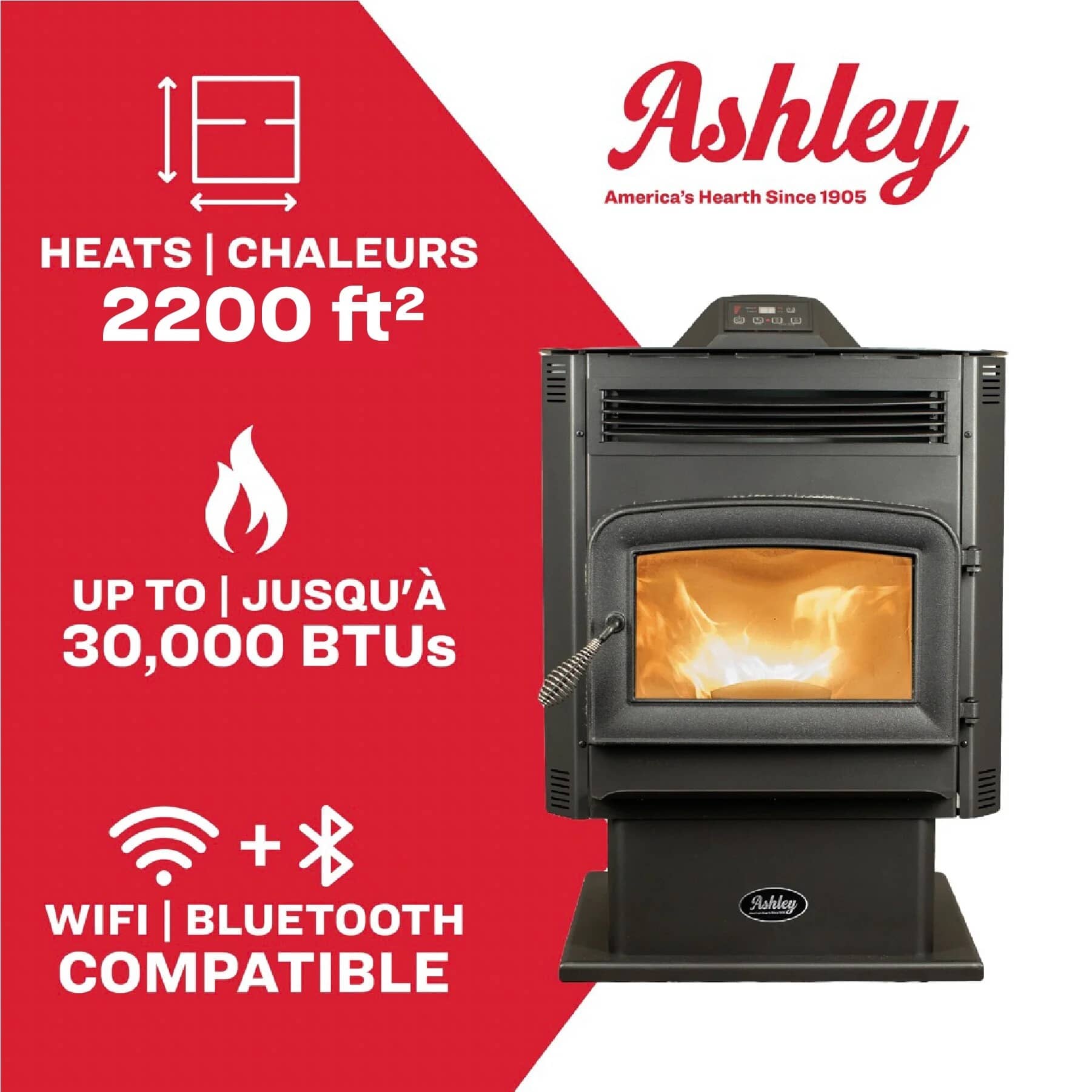 ASHLEY Smart Pellet Stove - 2,200 sq. ft. | Home Hardware