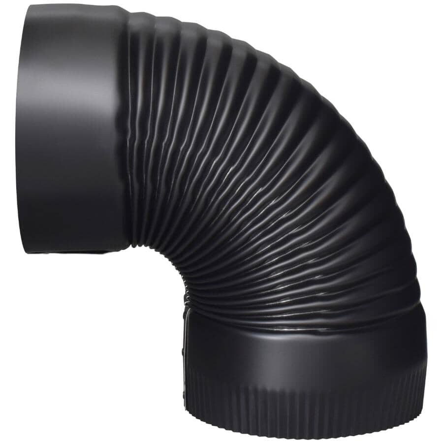 IMPERIAL MANUFACTURING 6" Diameter 90 Degree 24 Gauge Black Crimped ...