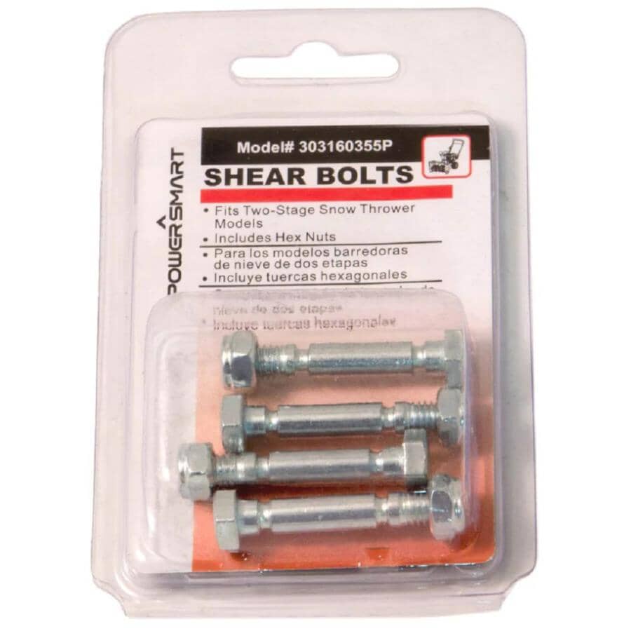 POWERSMART 4 Pack Shear Bolts, with Hex Nuts, for 2-Stage 212cc ...