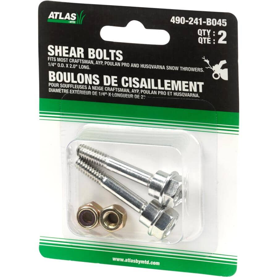 Atlas 2 Pack Shear Pins for Craftsman/AYP Snow Throwers | Home Hardware