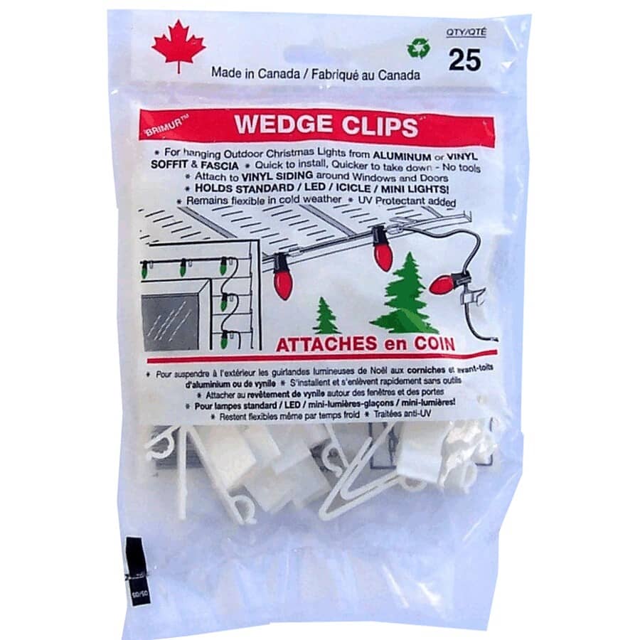 BRIMUR Light Wedge Clips - White, 25 Pack | Home Hardware