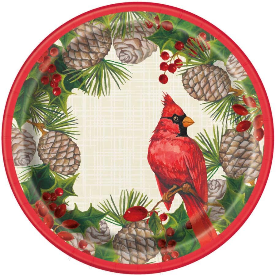 UNIQUE 7" Red Cardinal Paper Plates | Home Hardware