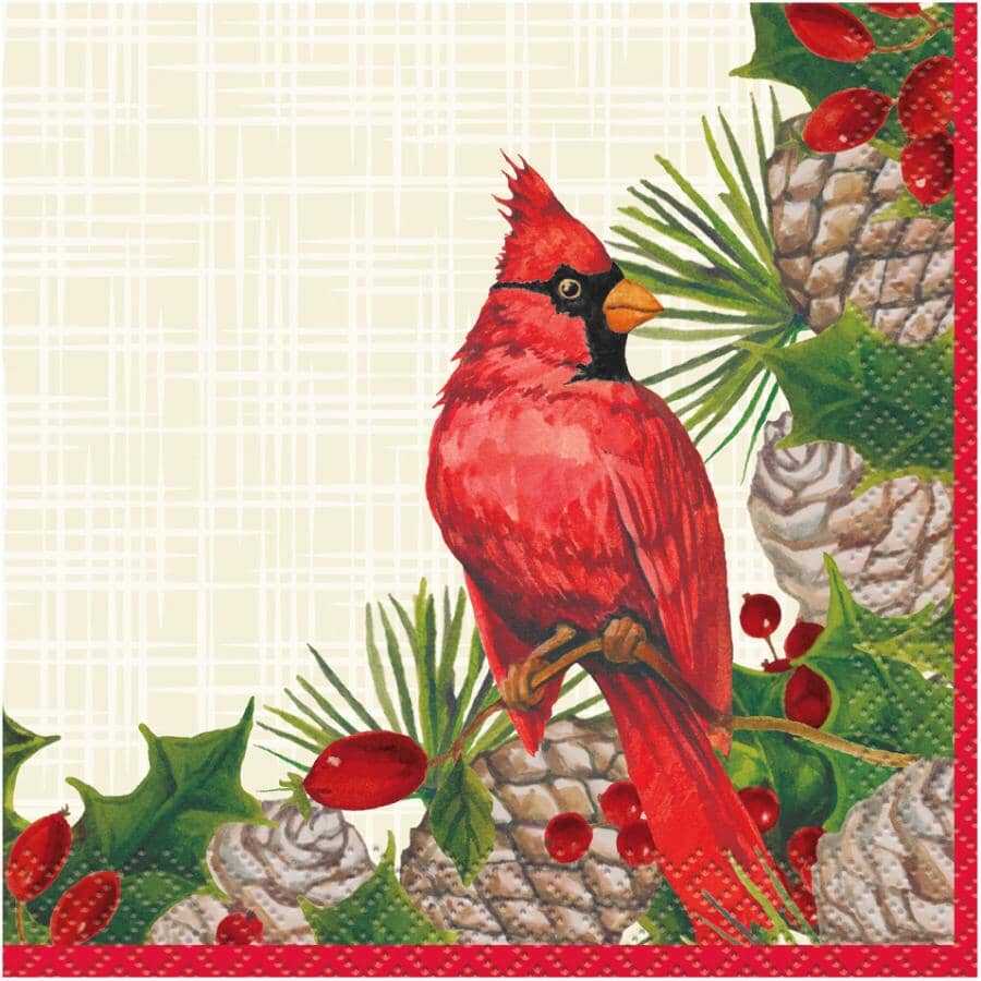 UNIQUE Red Cardinal Paper Beverage Napkins | Home Hardware