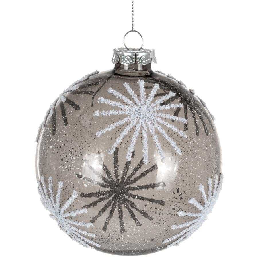 CHRISTMAS TRADITION 4" Smoke Snowflake Ball Ornament | Home Hardware