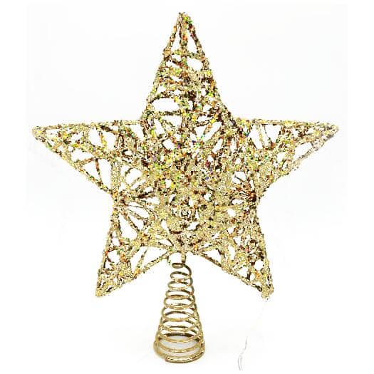INSTYLE HOLIDAY 11.8" Glitter Mesh Star Tree Topper | Home Hardware