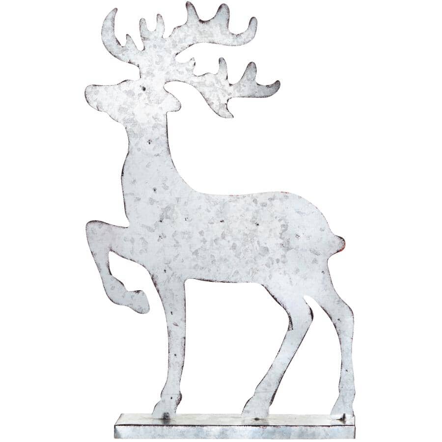 DECO NOEL 25" Tabletop Galvanized Metal Reindeer Decoration | Home Hardware