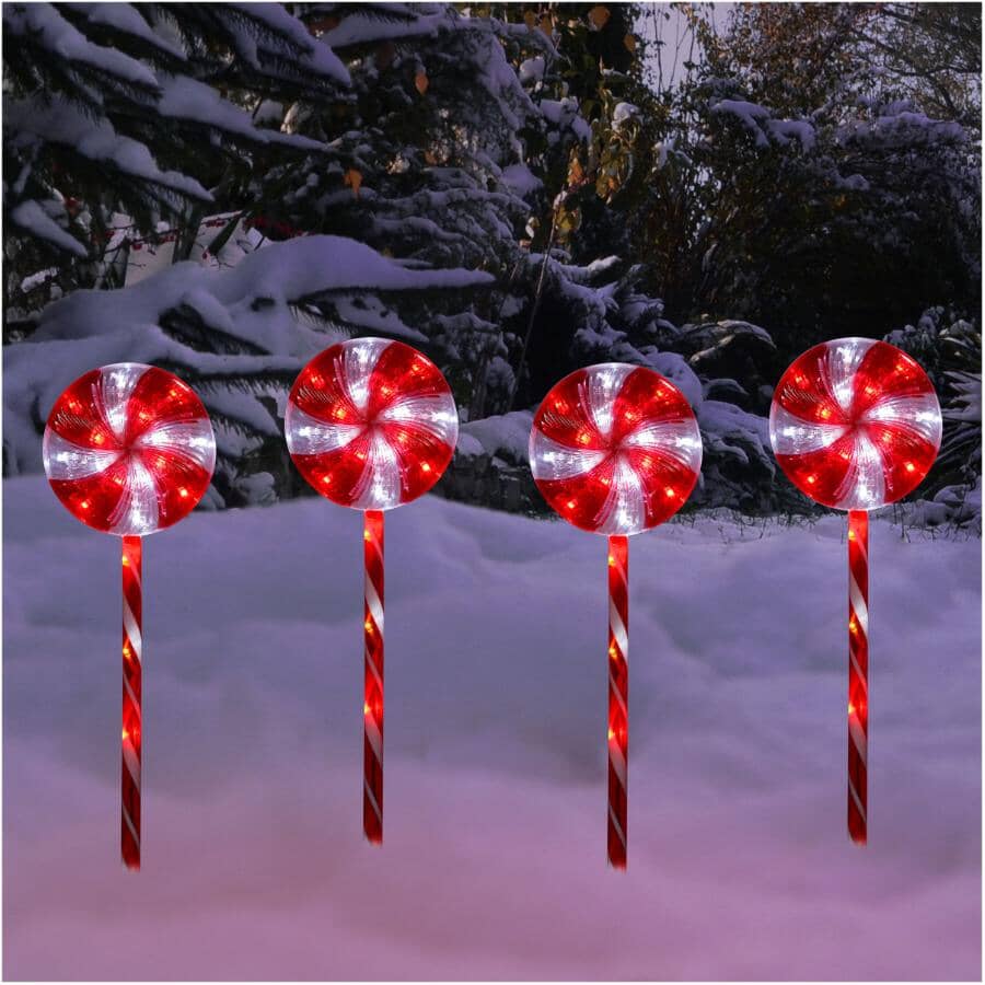 ALPINE Candy Cane Striped LED Garden Stake | Home Hardware