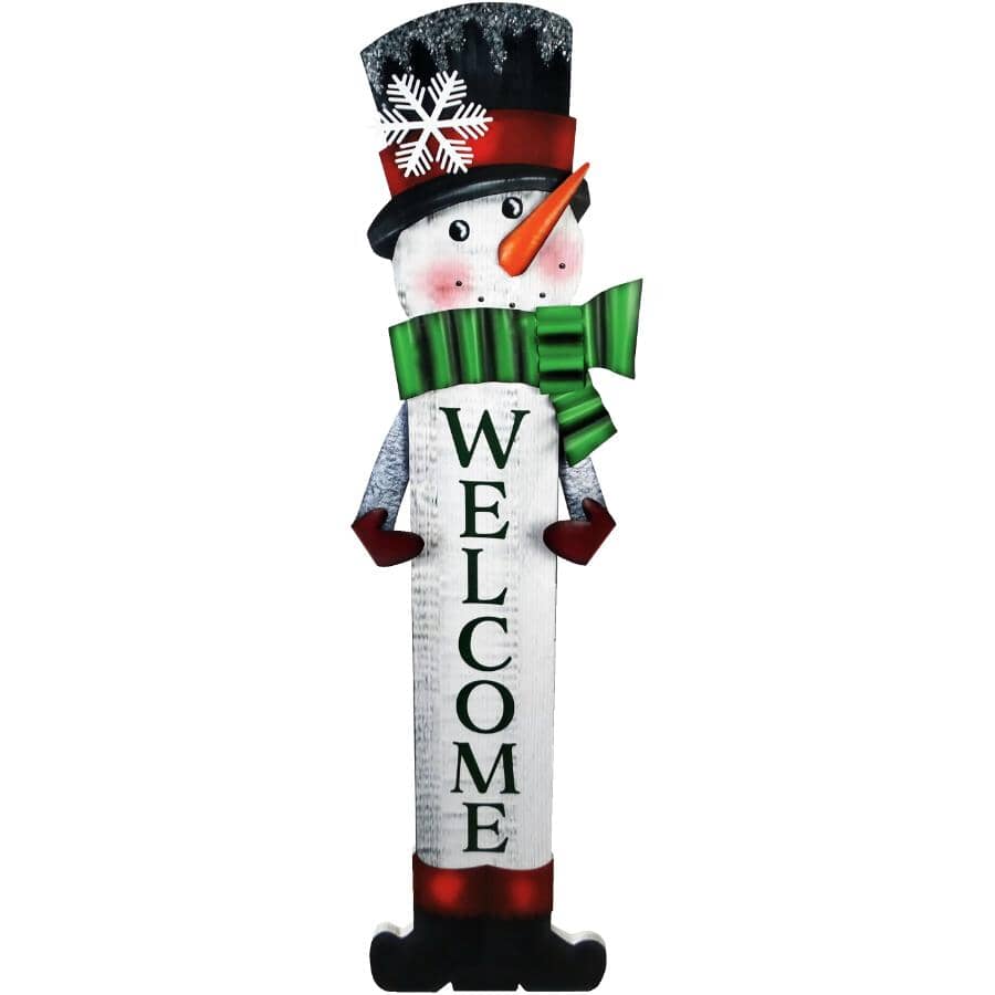 ALPINE 47" Welcome Snowman Leaner Porch Sign | Home Hardware