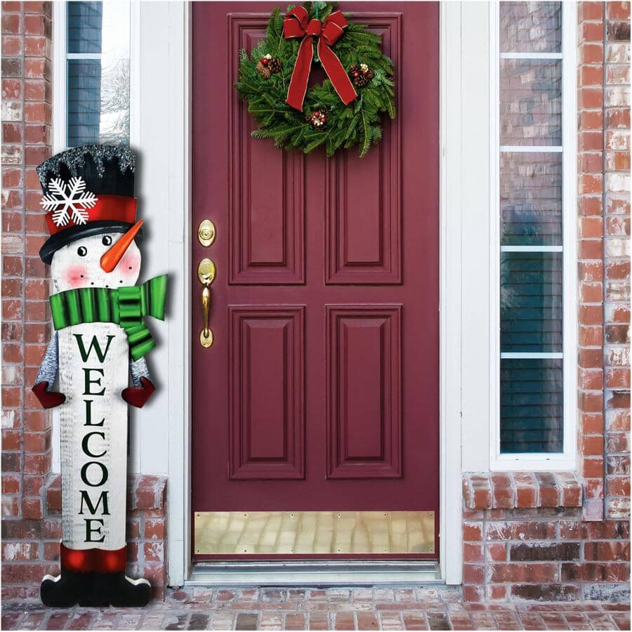 ALPINE 47" Welcome Snowman Leaner Porch Sign | Home Hardware
