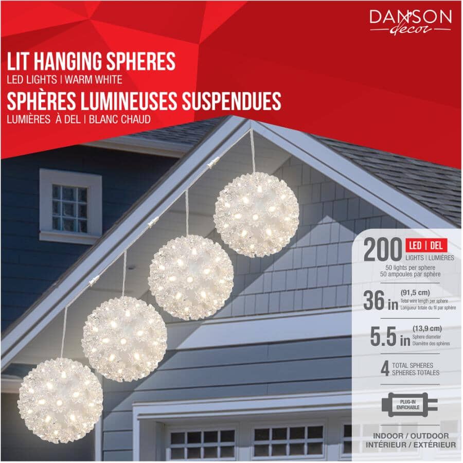 DANSON DECOR 4 Piece White Sphere Set | Home Hardware