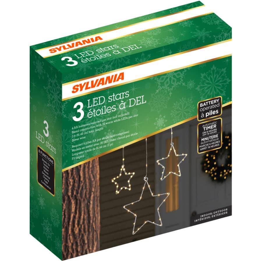 SYLVANIA 3 Piece Hanging Star LED Lights | Home Hardware
