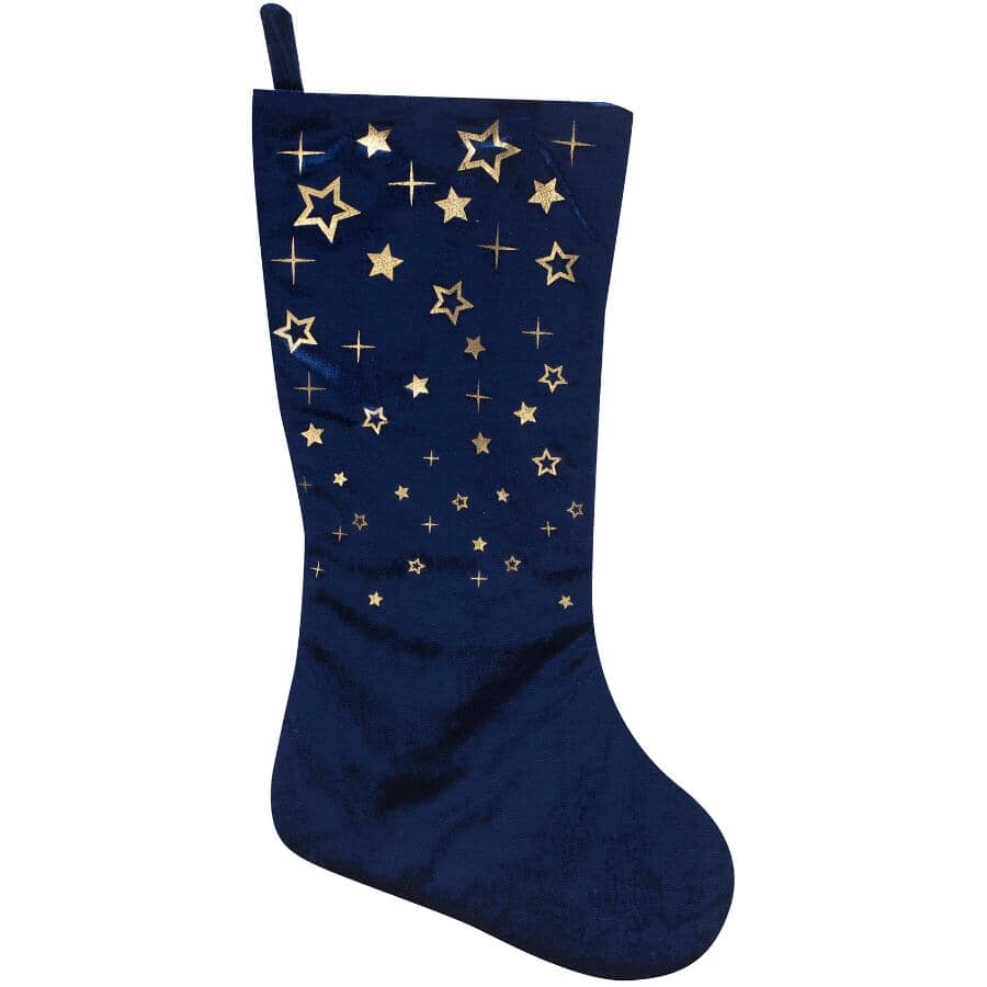 NEW TRADITIONS 20" Navy Velvet Stocking | Home Hardware