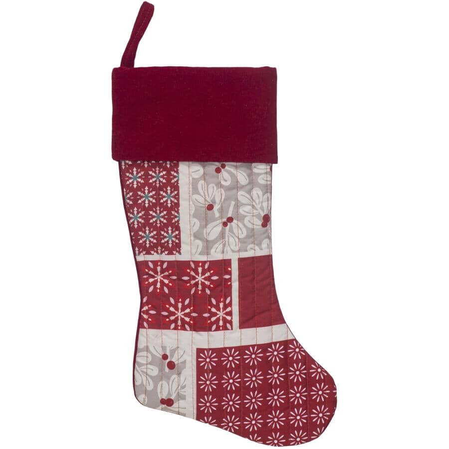 NEW TRADITIONS 20" Quilted Patchwork Stocking | Home Hardware