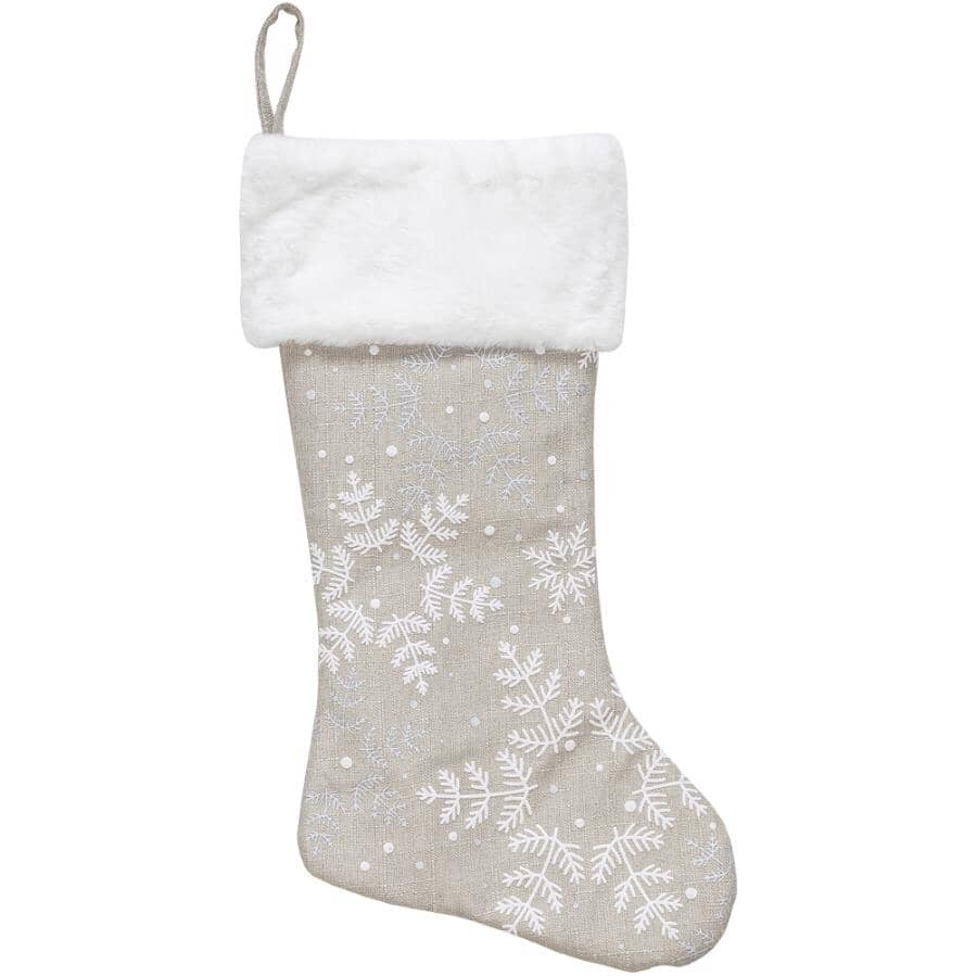 NEW TRADITIONS 20" Woven Snowflake Stocking | Home Hardware